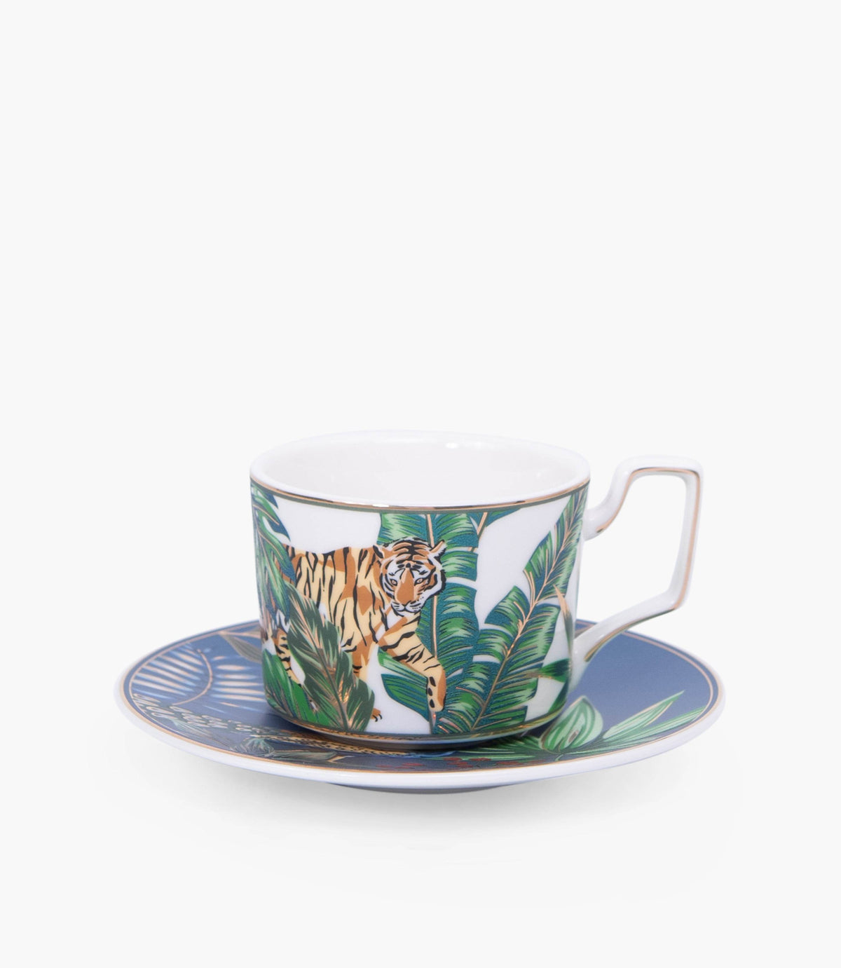 Leopard Coffee Cup W/Saucer 220mL Green
